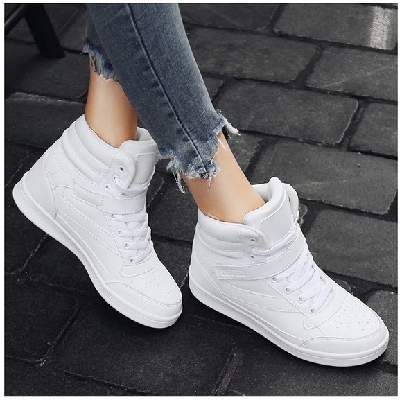 Shoes | Hidden Wedges Sneakers Ankle Bootie Platform | Poshmark
